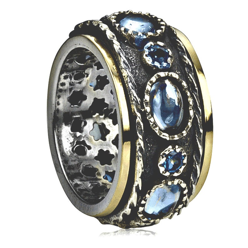 Bluenoemi Spinner Ring for Woman / Spinner Rings for Women. Peridot ...