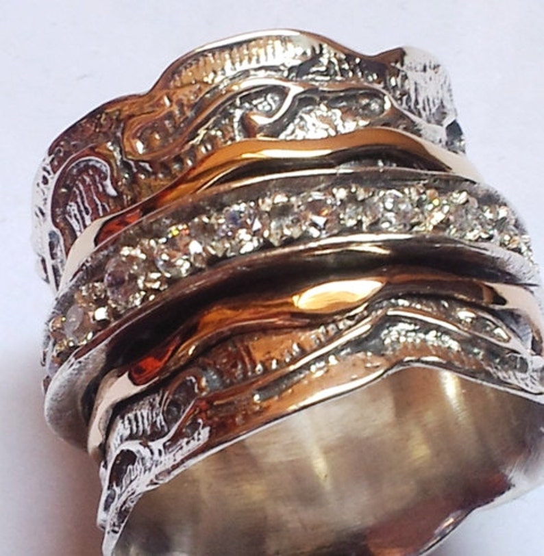 Bluenoemi Meditation Ring for Women Set With Cz Zircons - Etsy