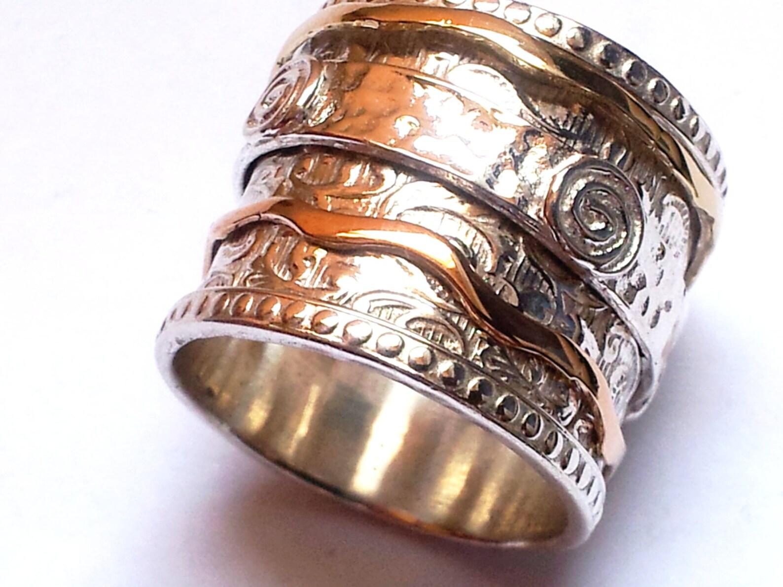 Spinner Ring for Woman Spinning Ring Silver and Gold Rings - Etsy