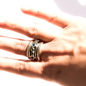 Spinner Ring Cubic Zirconia Rings Spinning Rings Blue - Etsy Israel