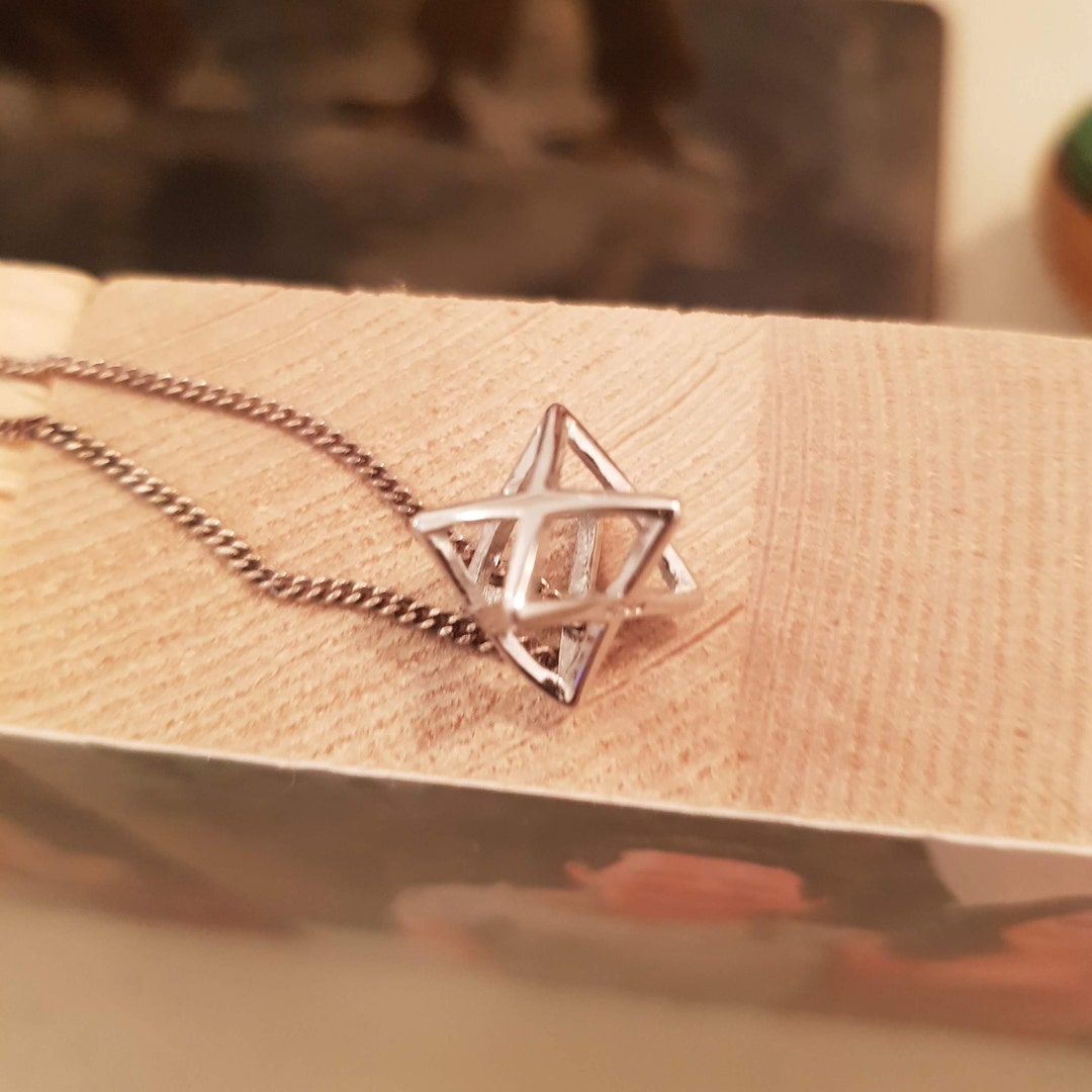 Merkaba Star of David Necklace on a Silver Necklace Jewish Symbol - Etsy