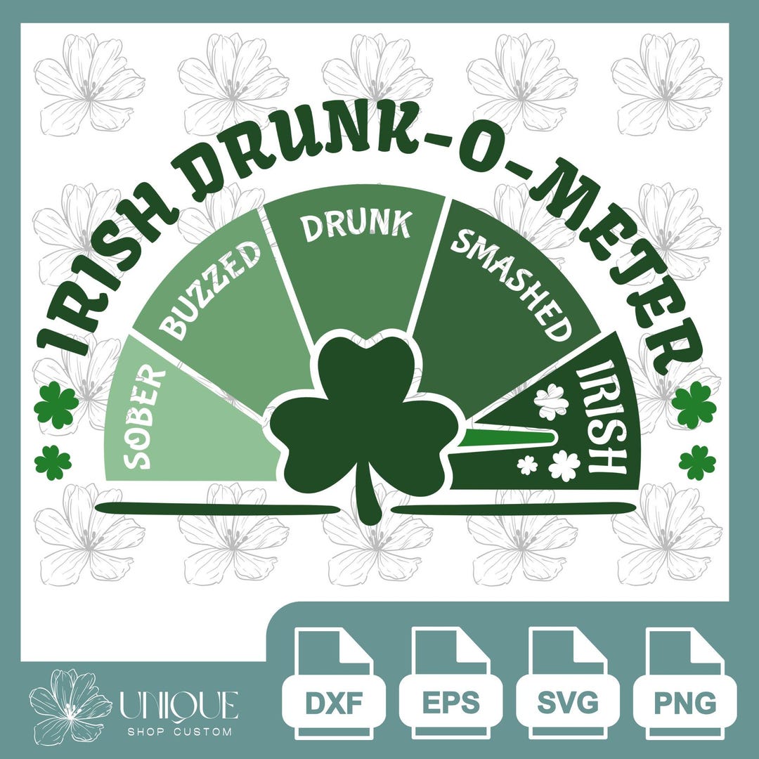 Irish Drunk-o-meter Printable | Funny St. Patrick’s Day Illustration ...