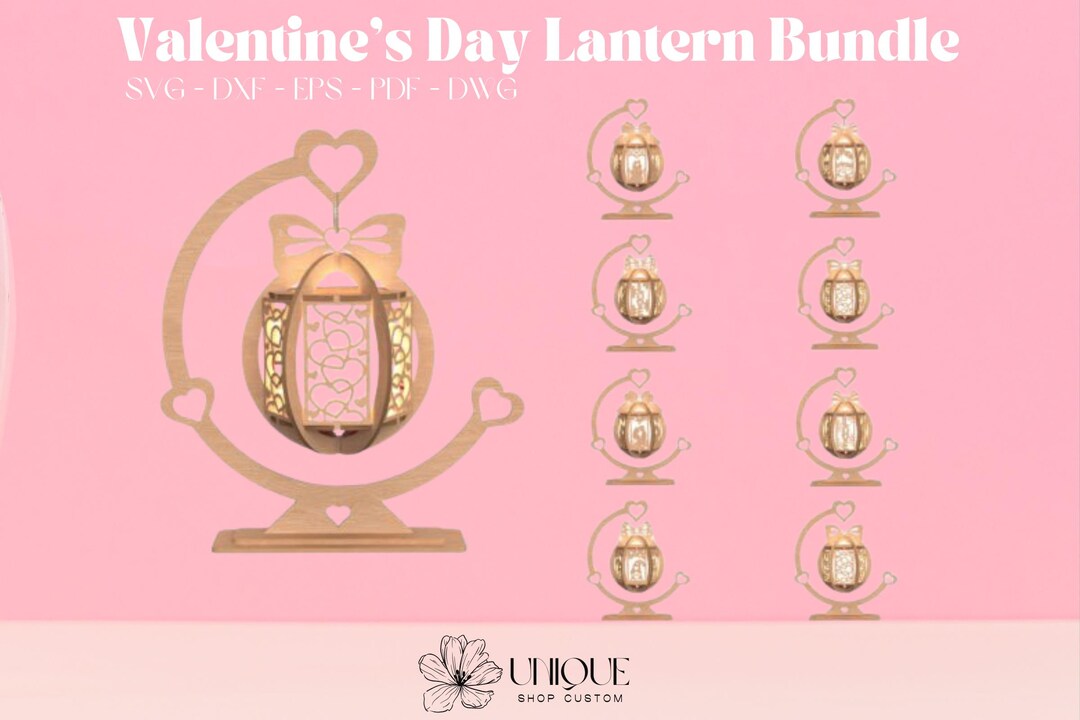 Valentine’s Day Lantern Bundle | Romantic DIY Paper Craft Set| Cricut ...