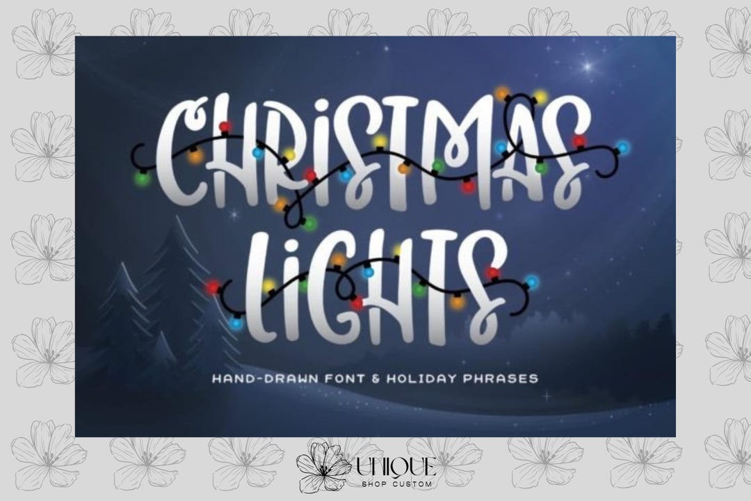 Christmas Light Font | Festive Handwritten Script | Holiday Digital ...