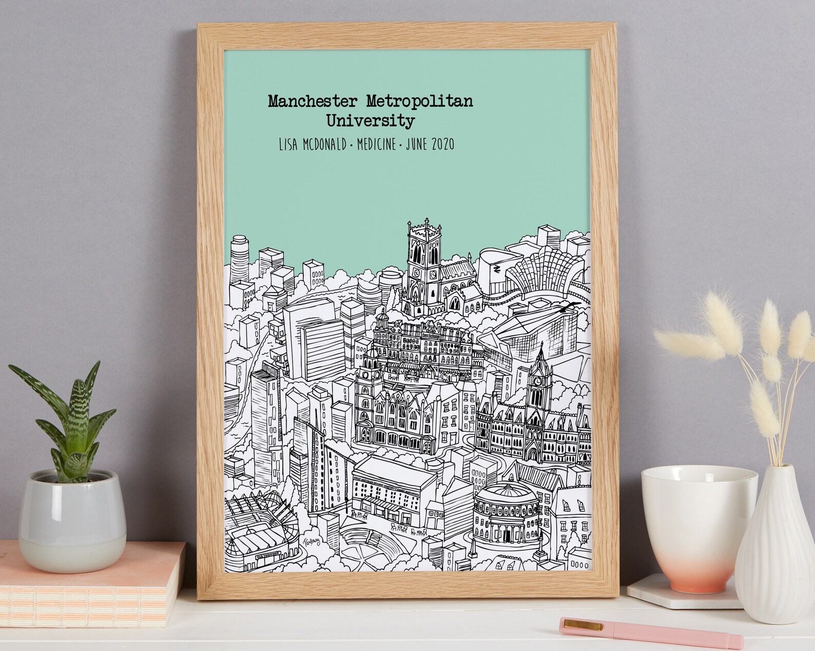 Personalised Manchester Graduation Print Manchester Uni | Etsy