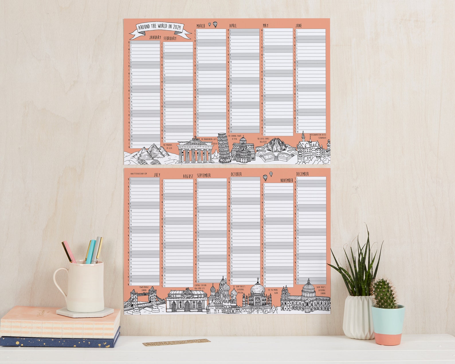 2024 Whole Year Wall Planner 2024 Wall Chart 2024 Calendar Unique ...