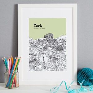 Personalised York Print | Unique Wedding Gift | First Anniversary Gift ...