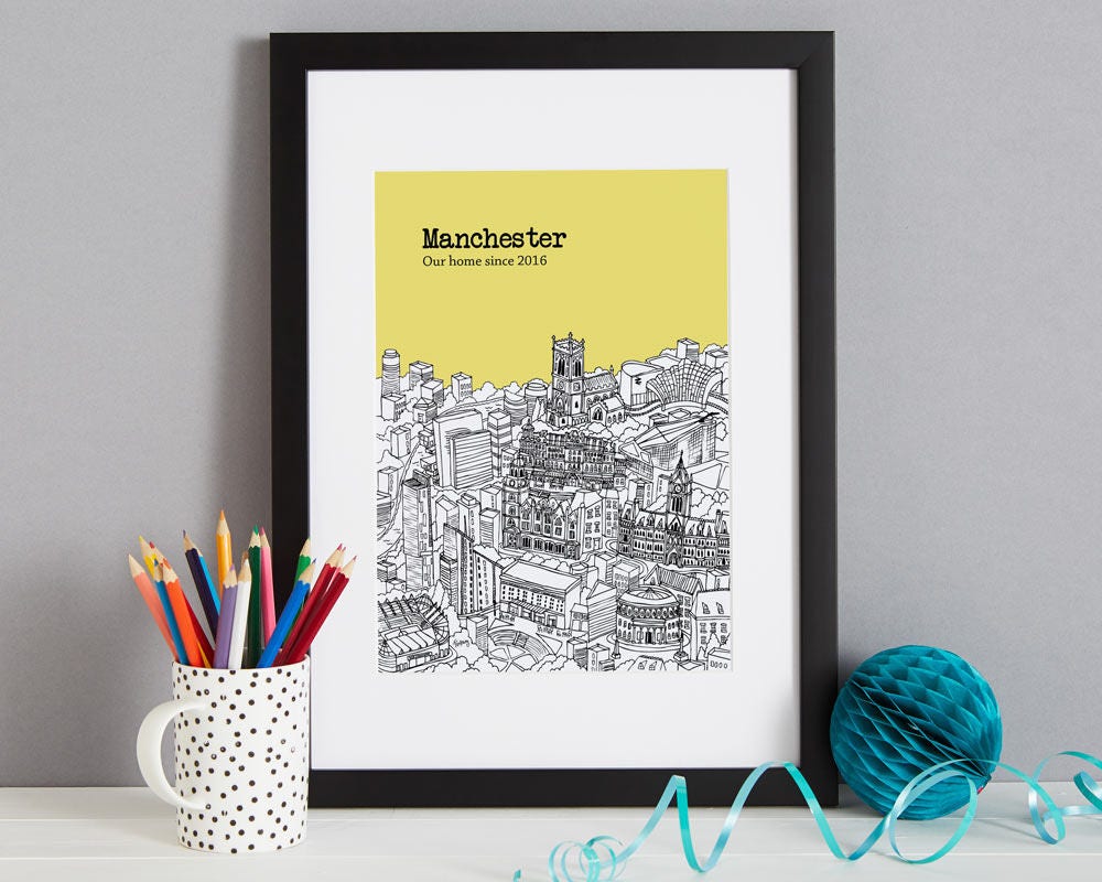 Personalised Manchester Print Manchester Gift First | Etsy