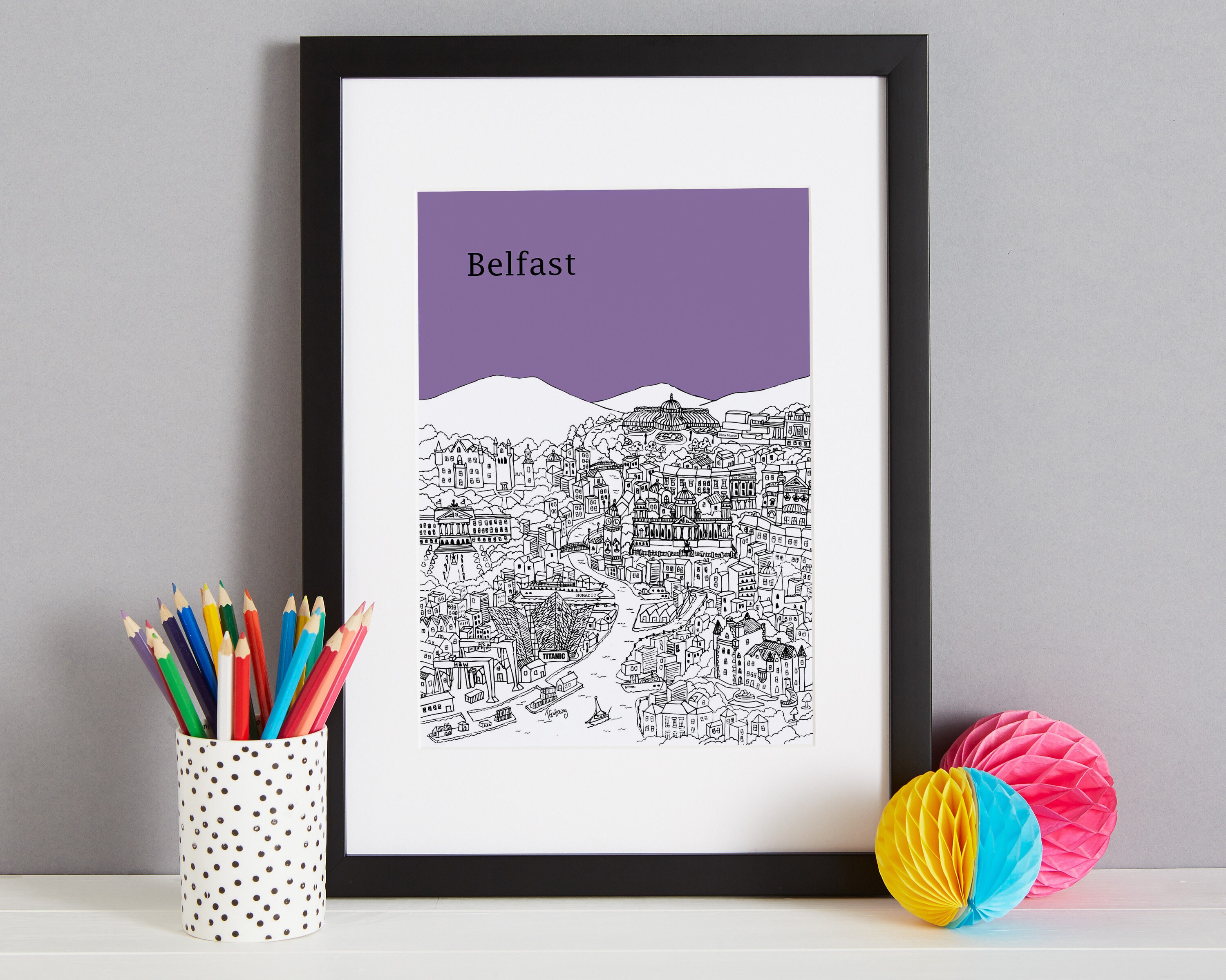 Personalised Belfast Print Belfast Gift First Anniversary | Etsy