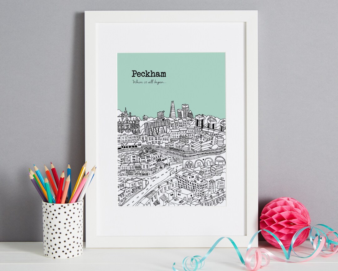 Personalised Peckham Print Peckham Gift First Anniversary Gift ...
