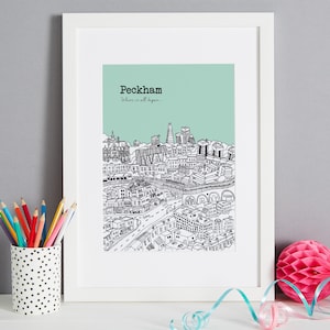 Personalised Peckham Print | Peckham Gift | First Anniversary Gift ...
