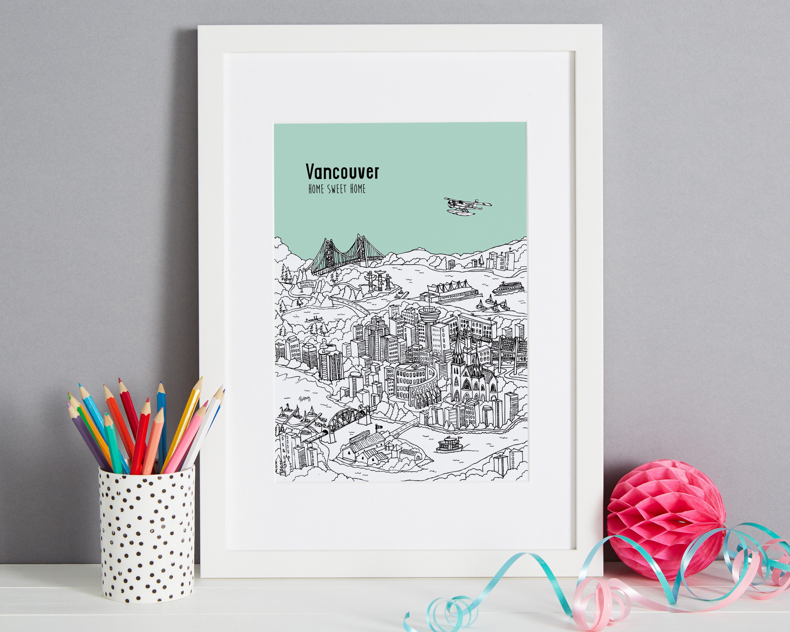 Personalised Vancouver Print First Anniversary Gift Custom | Etsy