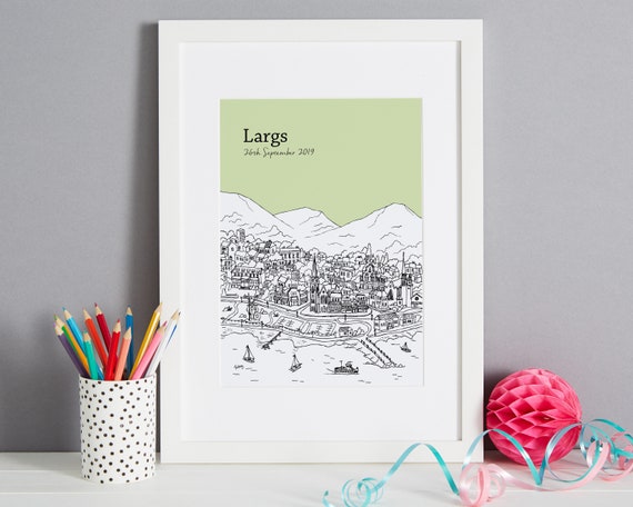 Personalised Largs Print Largs Art Unique Engagement Gift | Etsy
