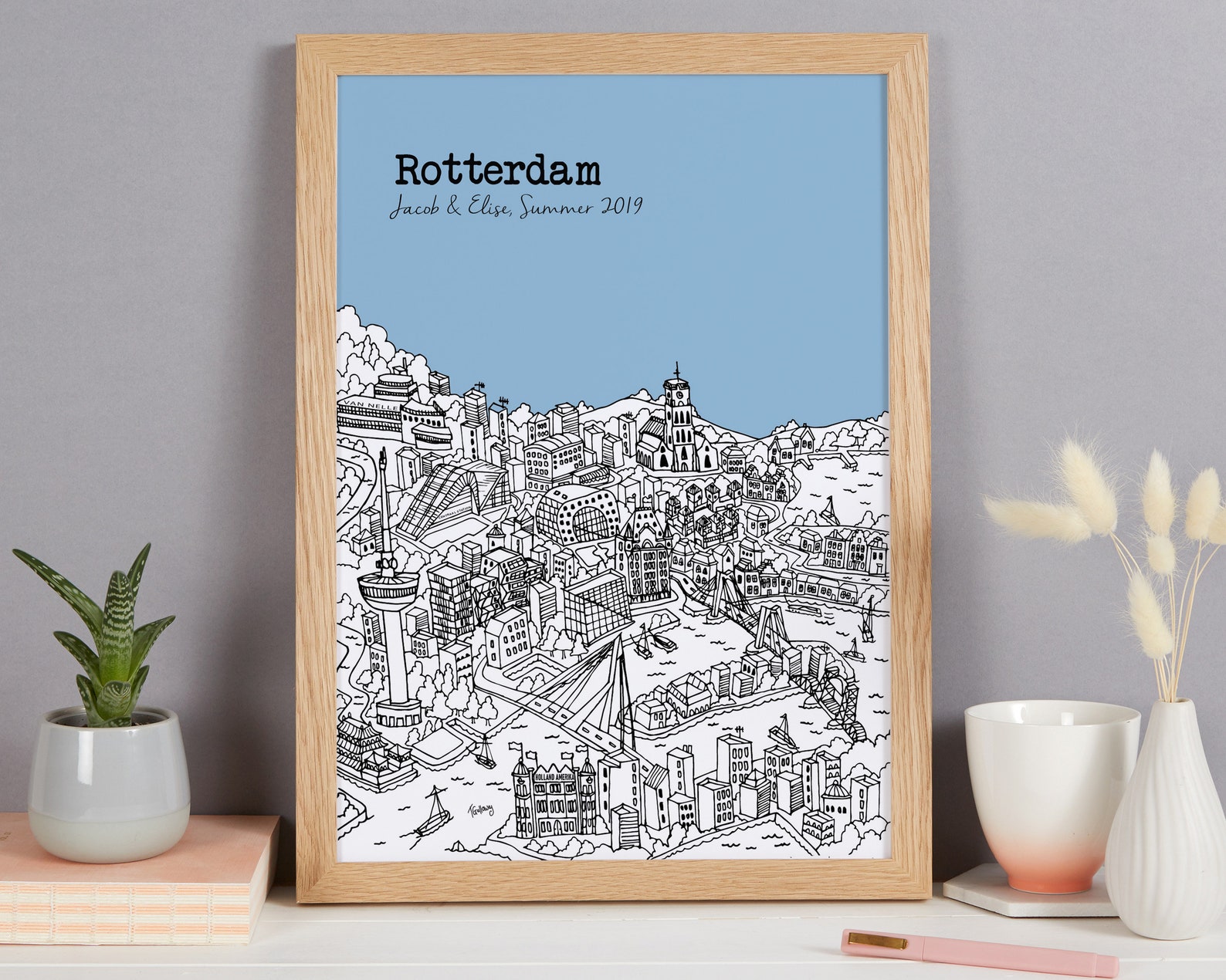 Personalised Rotterdam Print First Anniversary Gift | Etsy