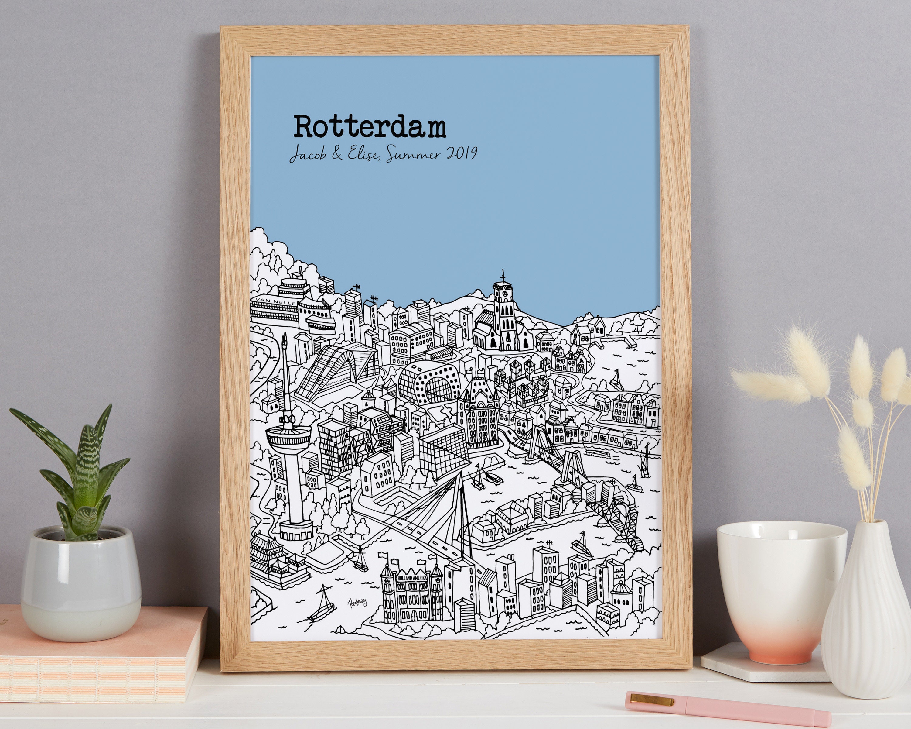 Personalised Rotterdam Print | First Anniversary Gift | Engagement Gift ...
