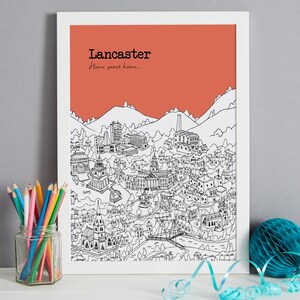 Personalised Lancaster Print Unique Lancaster Wedding Gift Lancaster ...
