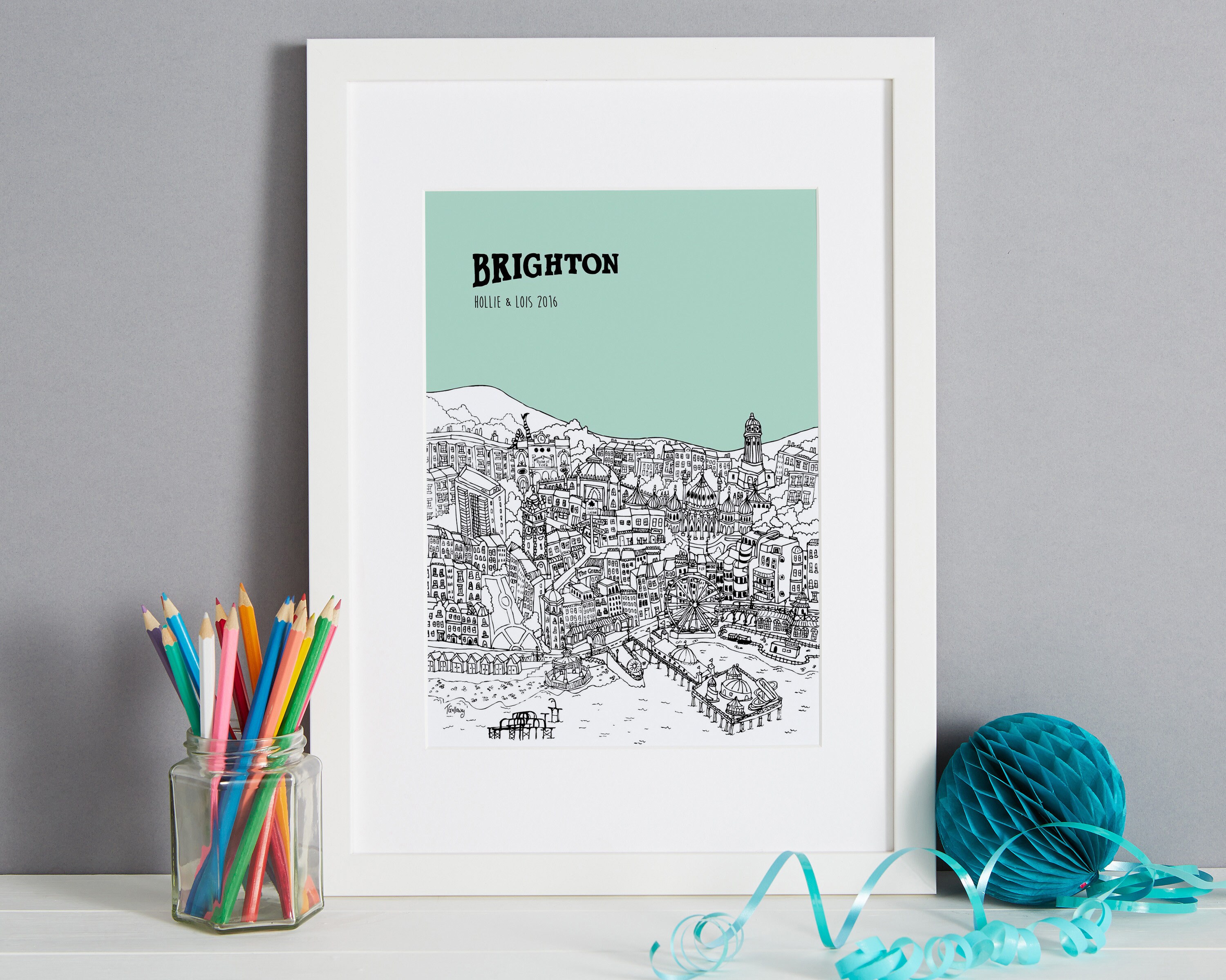 Personalised Brighton Print Brighton Art Anniversary Gift - Etsy UK