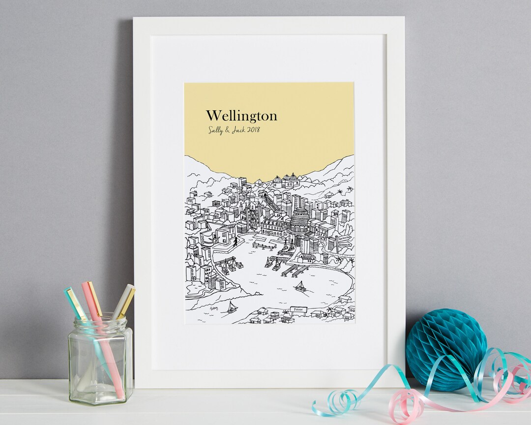 Personalised Wellington Print | Unique Wedding Gift | First Anniversary ...