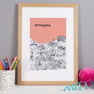 Personalised Nottingham Print | Unique Wedding Gift | First Anniversary ...