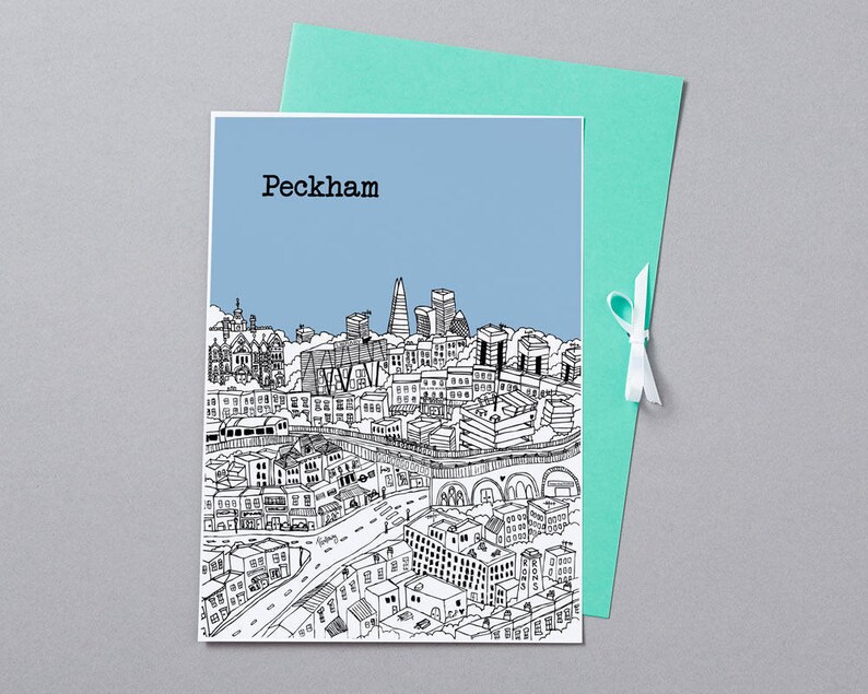 Personalised Peckham Print | Peckham Gift | First Anniversary Gift ...