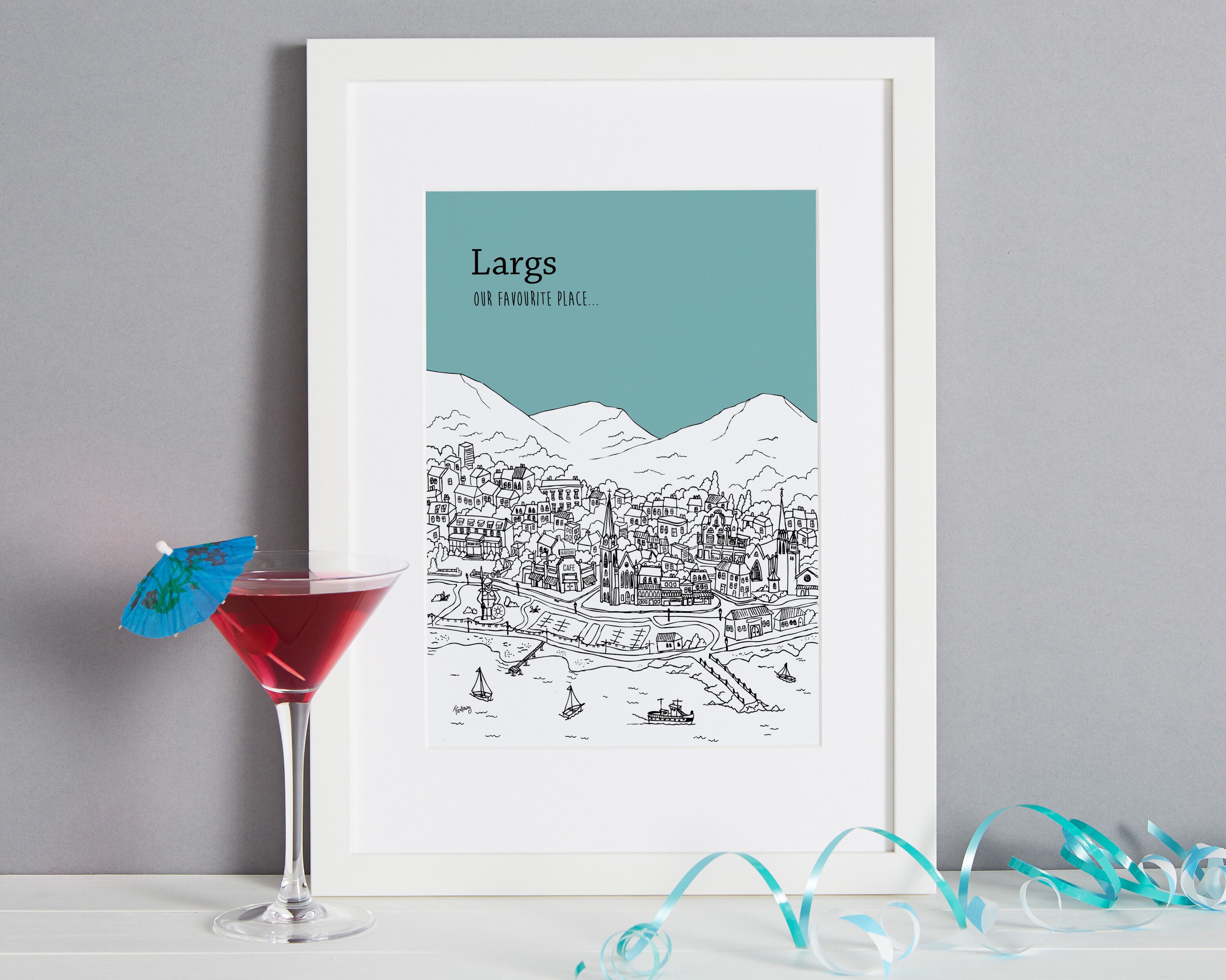 Personalised Largs Print Largs Art Unique Engagement Gift | Etsy