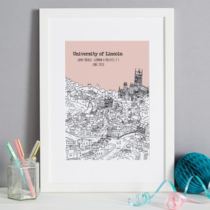 Personalised Lincoln Graduation Gift Print Linclon Uni Graduation ...
