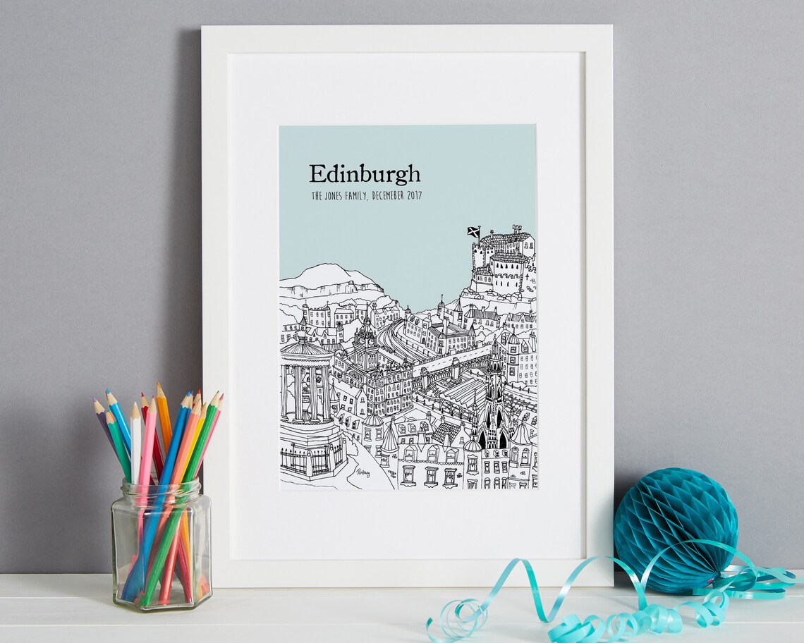 Personalised Edinburgh Print Unique Wedding Gift First | Etsy