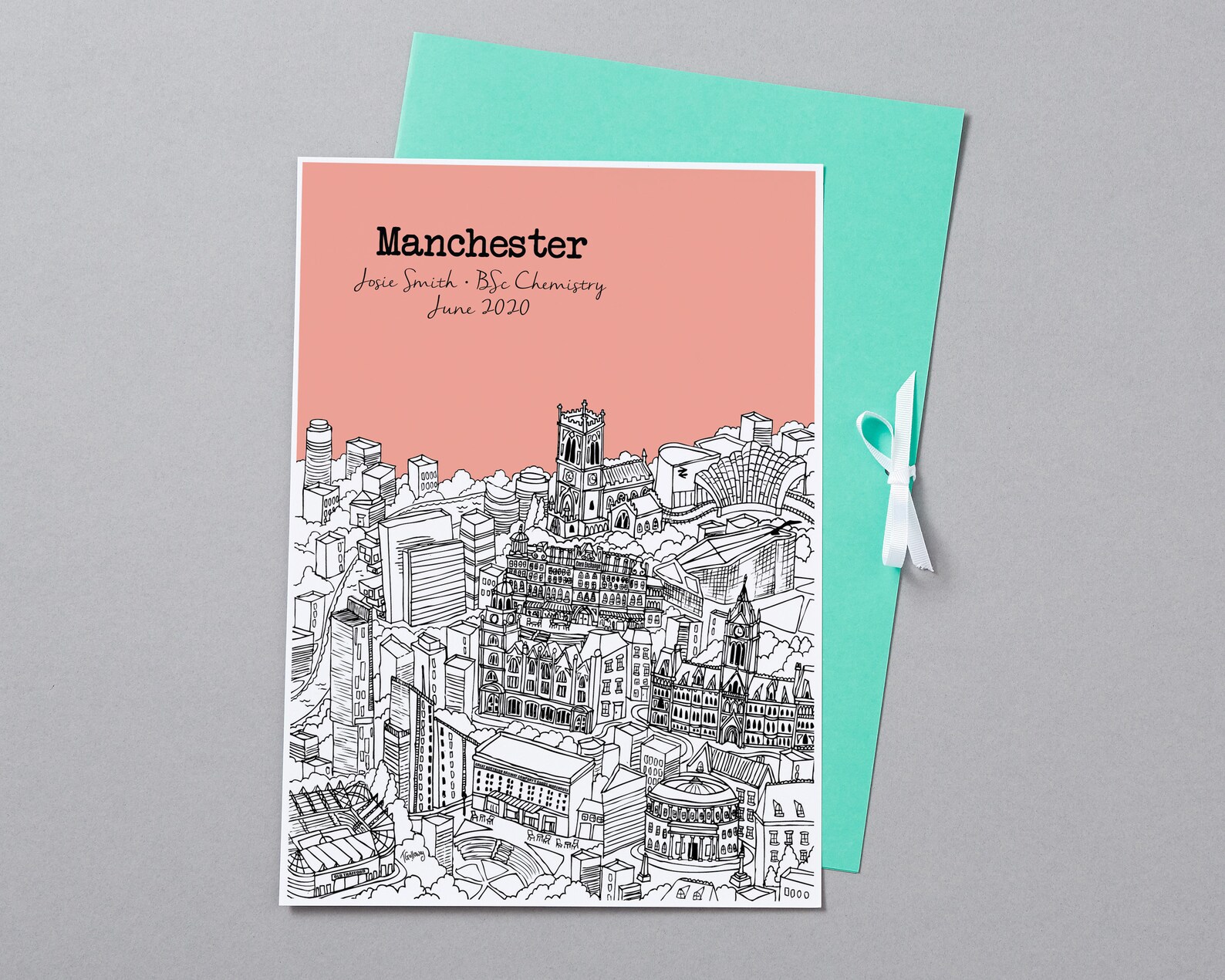 Personalised Manchester Graduation Print Manchester Uni | Etsy