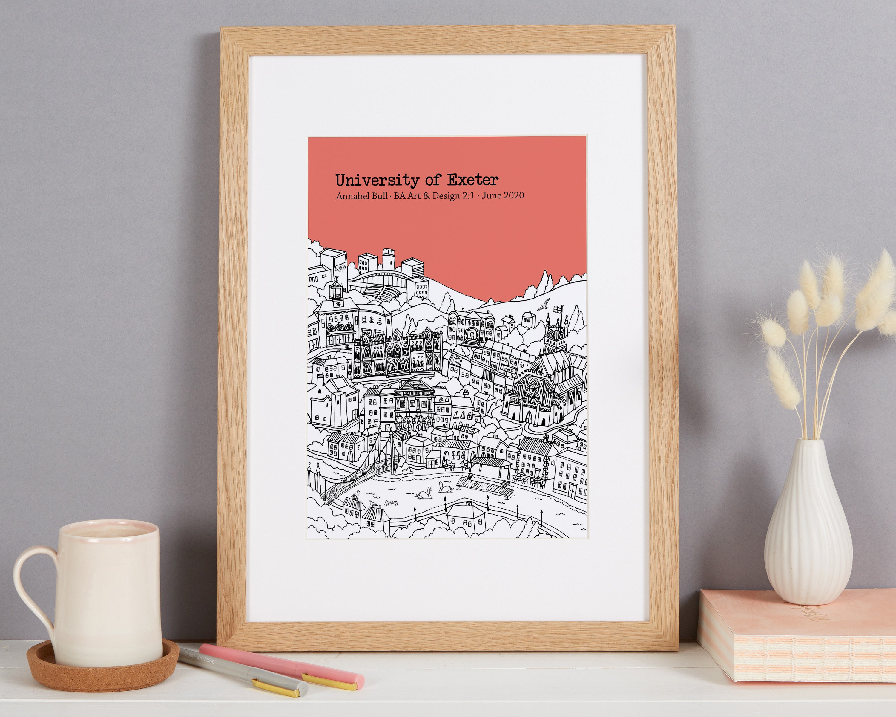 Personalised Exeter Graduation Gift Print Exeter Graduation | Etsy