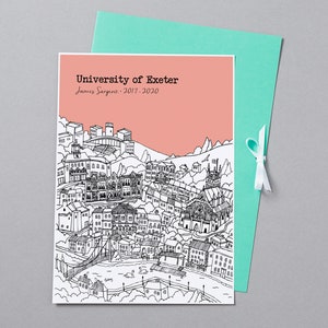Personalised Exeter Graduation Gift Print | Exeter Graduation Gift ...