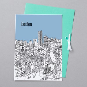 Personalised Boston Print Unique Wedding Gift Boston Picture Boston Art ...