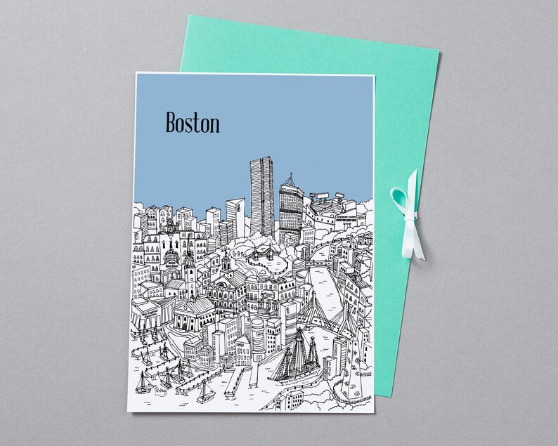 Personalised Boston Print Unique Wedding Gift Boston | Etsy