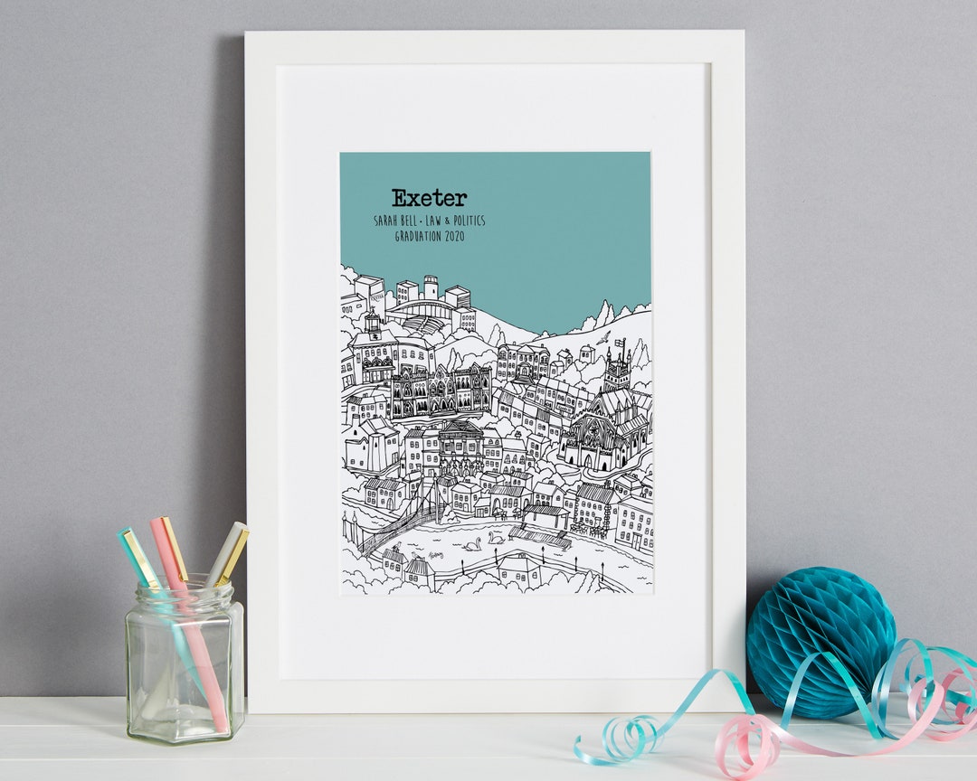 Personalised Exeter Graduation Gift Print | Exeter Graduation Gift ...