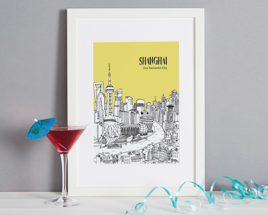 Personalised Shanghai Print Custom Wedding Gift Unique Engagement Gift ...