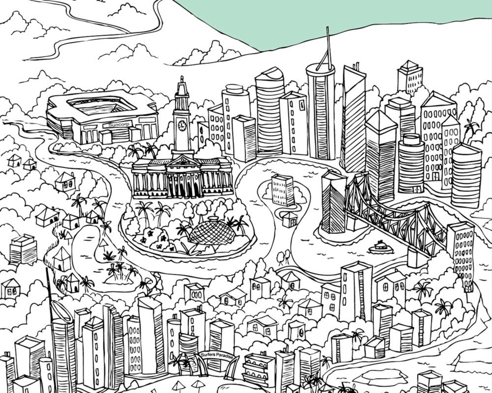 Personalised Brisbane Print Unique Wedding Gift Brisbane | Etsy