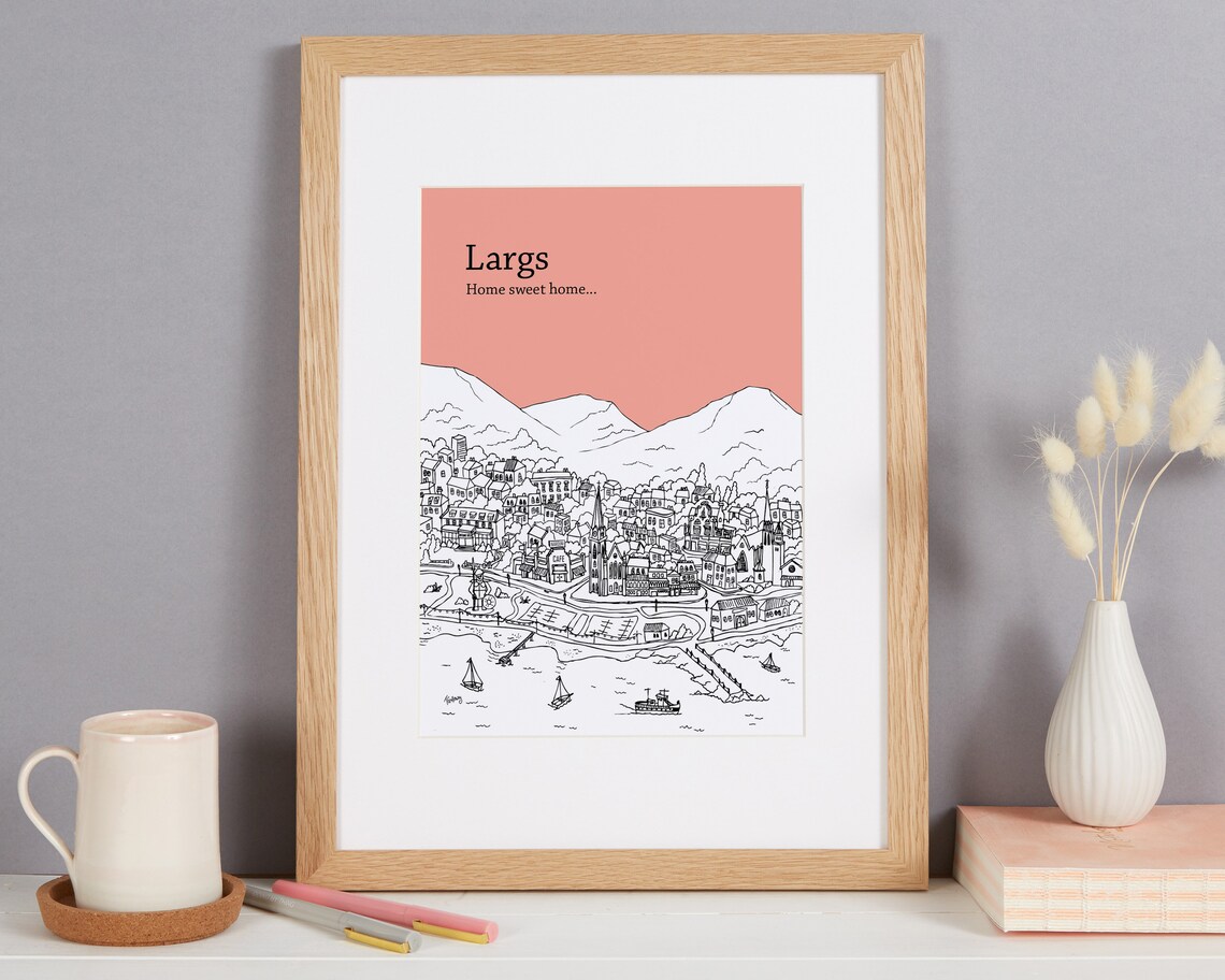 Personalised Largs Print Largs Art Unique Engagement Gift | Etsy