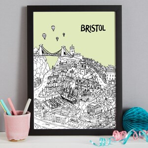 Personalised Bristol Print Bristol Gift First Anniversary Gift ...