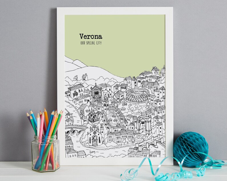 Personalised Verona Print Verona Gift First Anniversary | Etsy