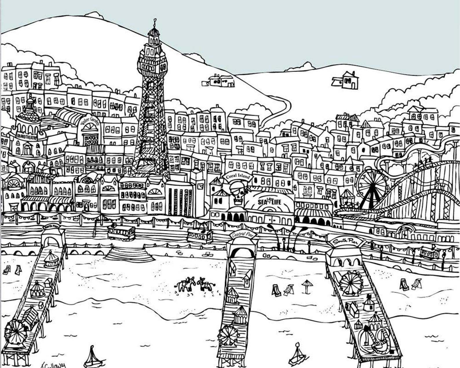 Personalised Blackpool Print Unique Art Custom Wedding - Etsy