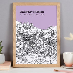 Personalised Exeter Graduation Gift Print | Exeter Graduation Gift ...
