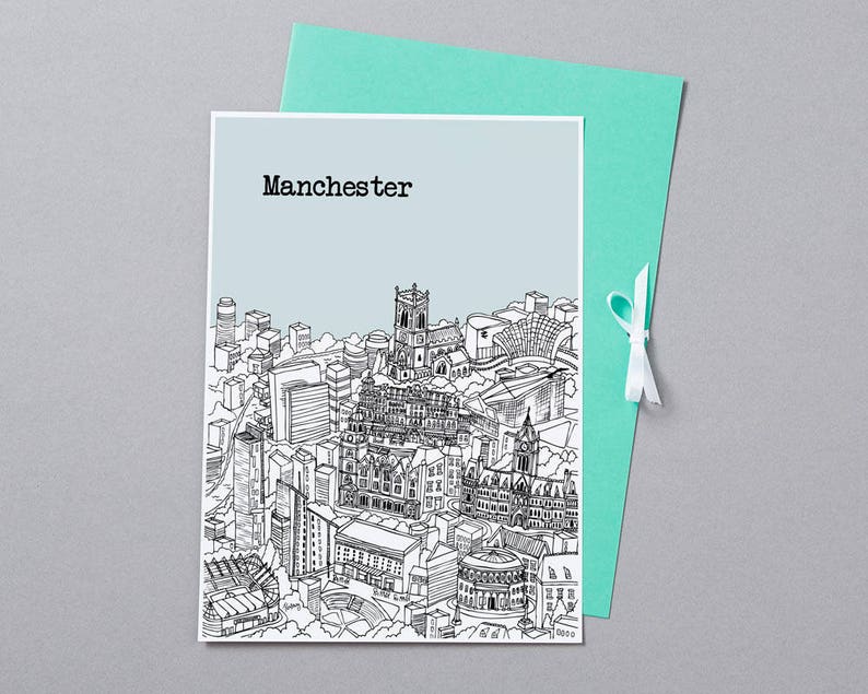 Personalised Manchester Print | Manchester Gift | First Anniversary ...