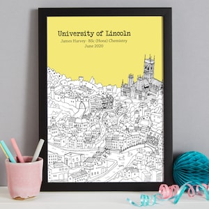 Personalised Lincoln Graduation Gift Print Linclon Uni Graduation ...
