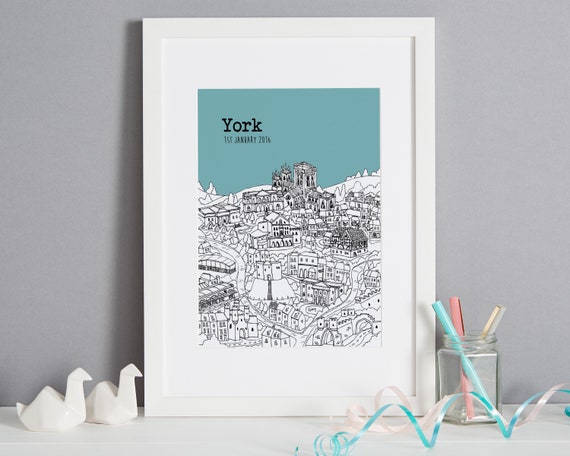 Personalised York Print Unique Wedding Gift First - Etsy