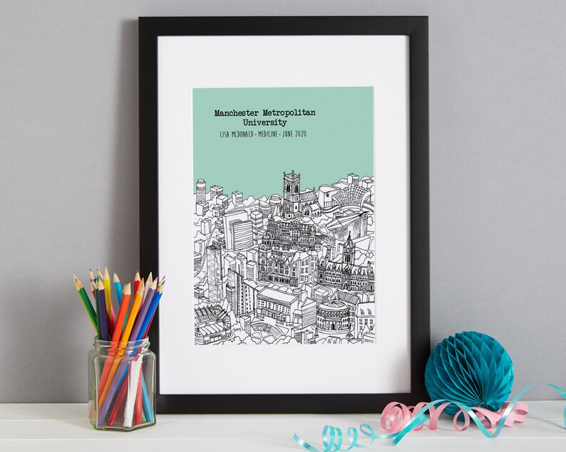 Personalised Manchester Graduation Print Manchester Uni | Etsy