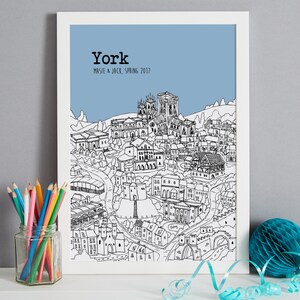 Personalised York Print | Unique Wedding Gift | First Anniversary Gift ...