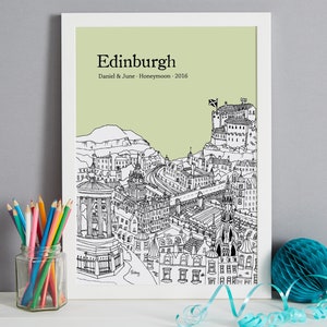 Personalised Edinburgh Print Unique Wedding Gift First | Etsy