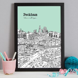 Personalised Peckham Print Peckham Gift First Anniversary Gift ...