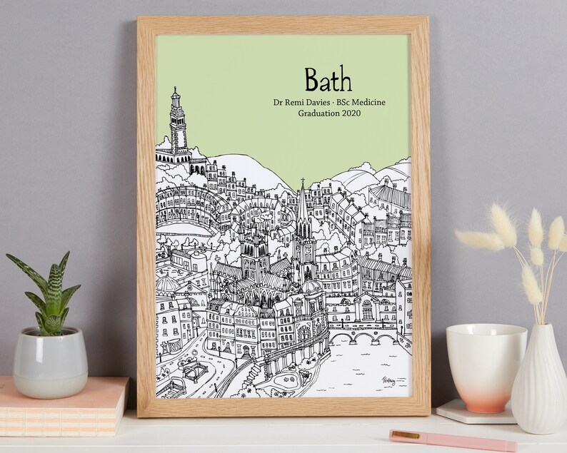 Personalised Bath Graduation Gift Print Graduation Gift - Etsy