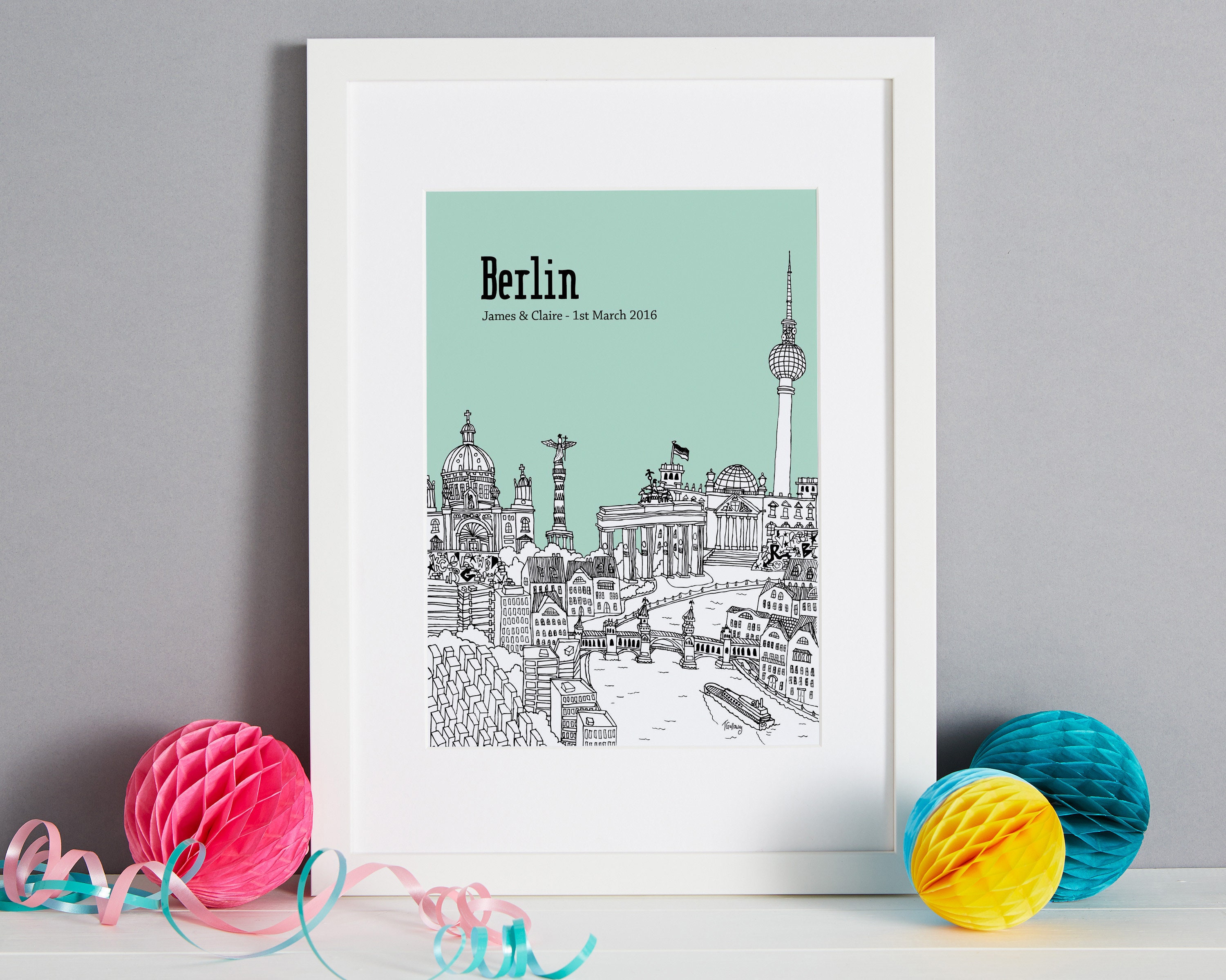 Personalised Berlin Print Unique Wedding Gift First | Etsy