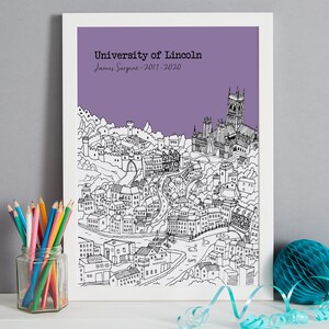 Personalised Lincoln Graduation Gift Print Linclon Uni Graduation ...